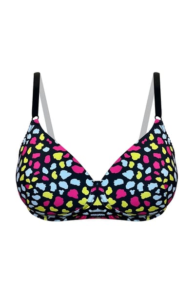 Buy Padded Non-Wired Full Coverage Printed Bra in Multicolour Online ...