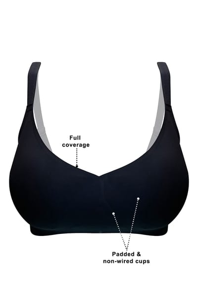 Buy Padded Non-Wired Seamless Bonded T-shirt Bra in Black Online - Clovia