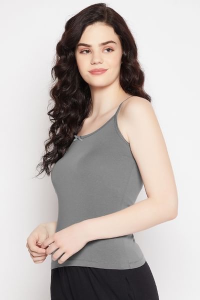 Buy Chic Basic Camisole in Dark Grey - Cotton Online - Clovia