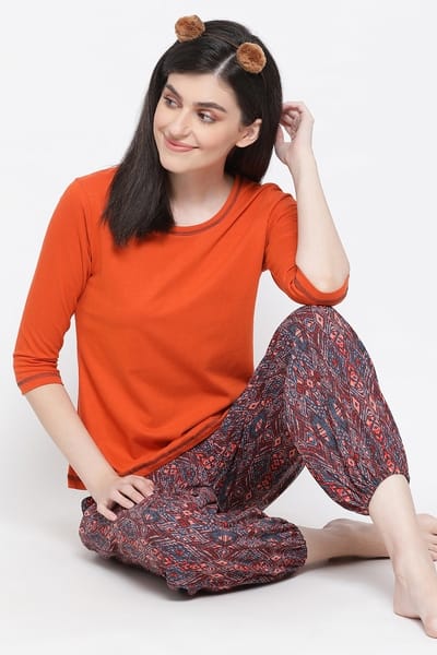 Buy Chic Basic Top in Orange- 100% Cotton Online - Clovia