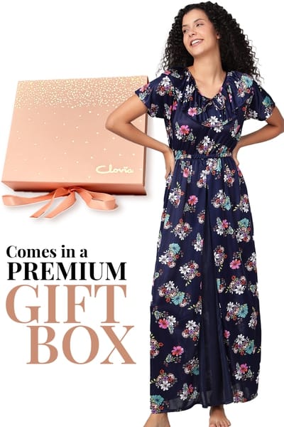 Buy Dreamy Floral Bridal Nighty Gift Box Online - Clovia