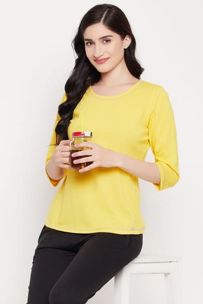 Buy Chic Basic Top in Yellow - 100% Cotton Online - Clovia