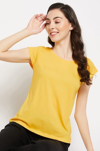 Buy Chic Basic Top in Yellow - 100% Cotton Online - Clovia