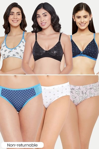 Buy Pack of 6 Bras Panties Online India Best Prices COD Clovia BRC003P19