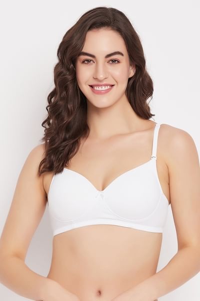 Buy Padded Non-Wired Full Cup Multiway T-shirt Bra in White - Cotton Online India, Best Prices ...