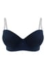 Buy Invisi Padded Underwired Full Cup Strapless Balconette Bra in Navy ...
