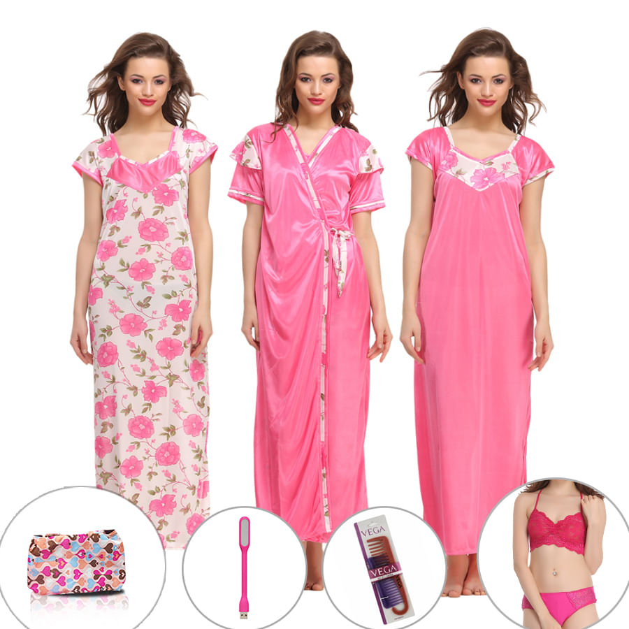 Buy 9 Pc Nightwear Set in Multicolor Online India, Best Prices, COD ...