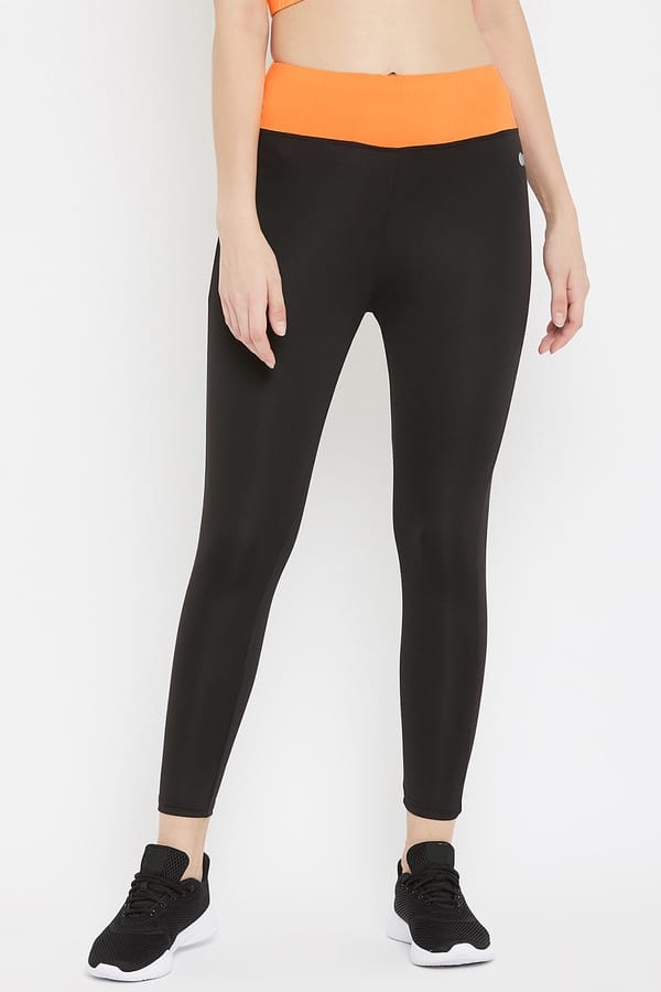 Buy Snug Fit Active Ankle-Length Tights in Black Online India, Best ...