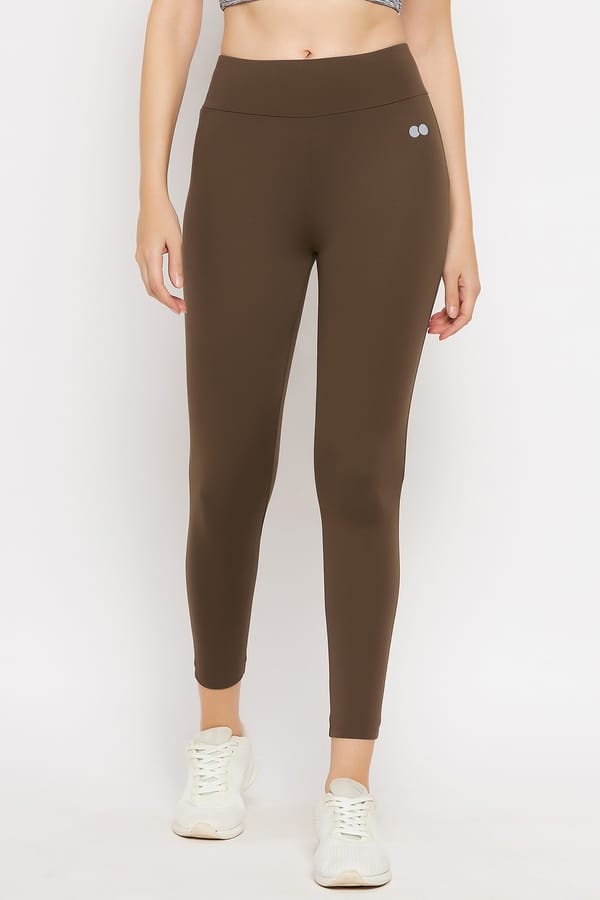 Buy Snug Fit High-Rise Active Tights in Moss Green Online India, Best ...