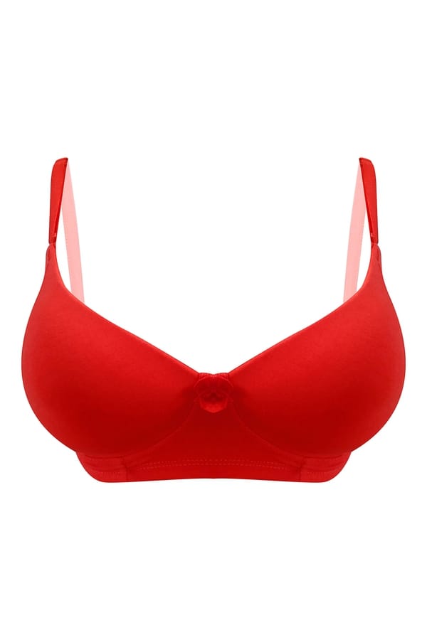 Buy Padded Non-Wired Full Cup Multiway T-shirt Bra in Orangish Red ...
