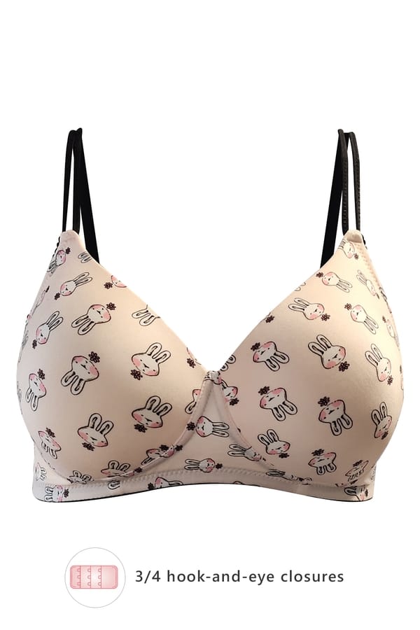 Buy Padded Non-Wired Full Coverage Printed T-Shirt Bra Online India ...