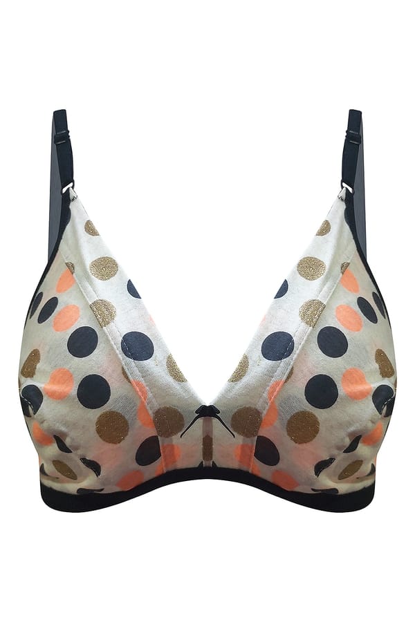 Buy Cotton Rich Non-Padded Non-Wired Polka Print Bra In White ...
