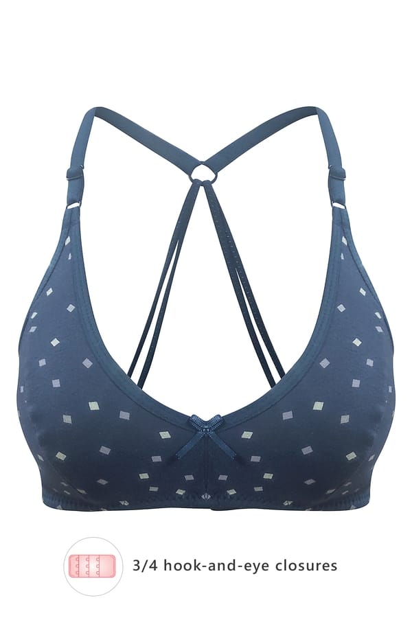 Buy Non-Padded Non-Wired Full Coverage Printed Racerback Bra - Cotton ...