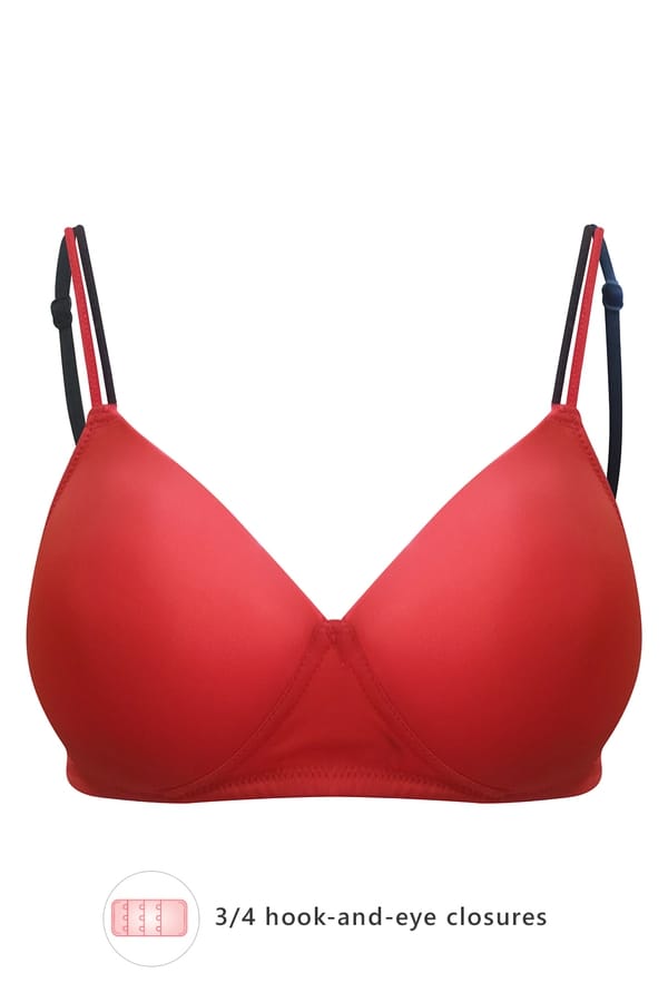 Buy Padded Non-Wired Full Coverage T-Shirt Bra In Red Online India ...