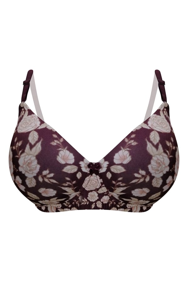 Buy Padded Non-Wired Full Cup Floral Print Multiway T-shirt Bra in ...
