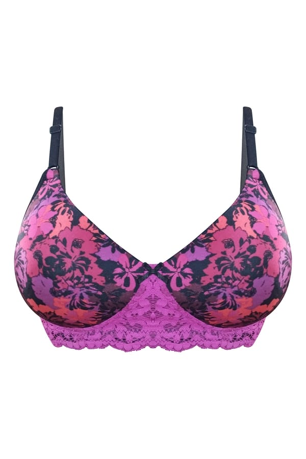 Buy Padded Non-Wired Full Cup Floral Print Multiway T-shirt Bra in ...