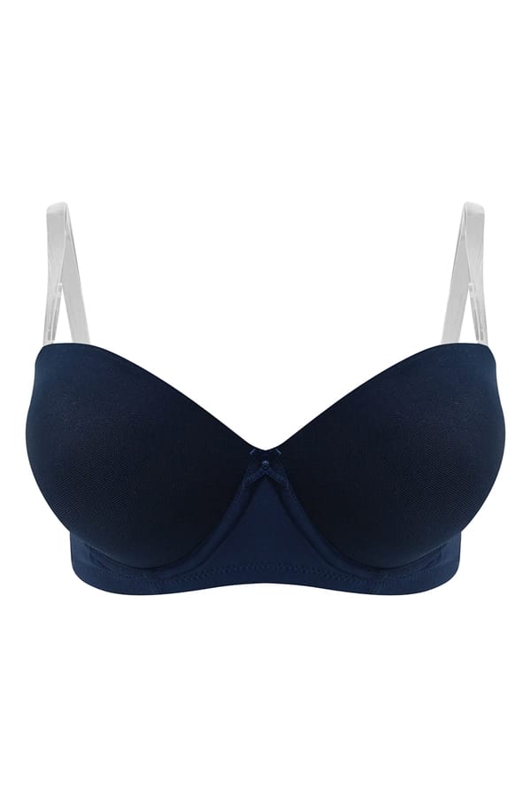 Buy Invisi Padded Underwired Full Cup Strapless Balconette Bra in Navy ...