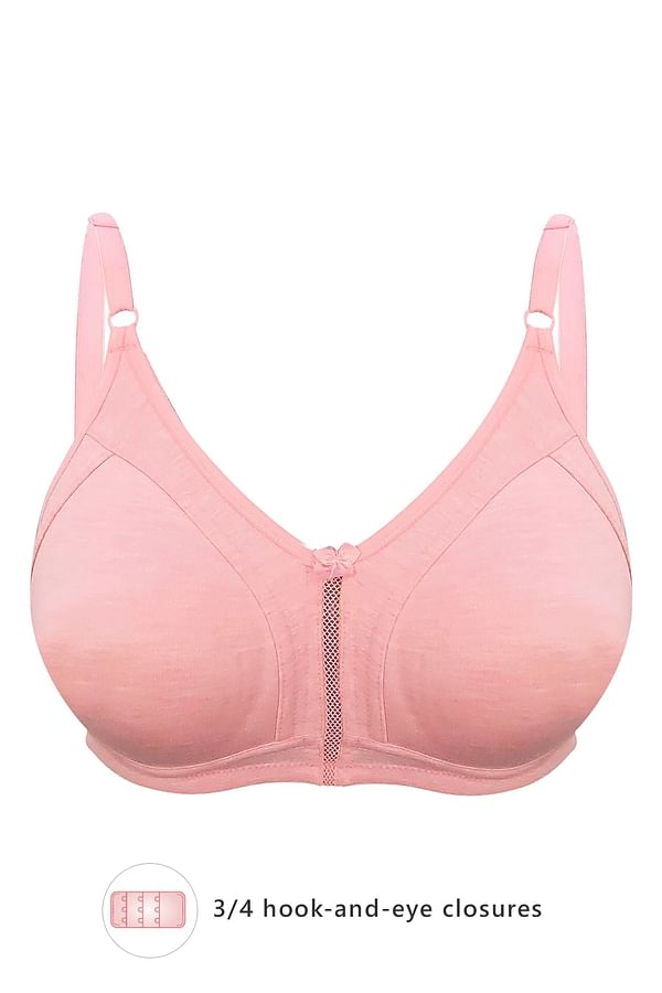 Buy Non Padded Non Wired Full Coverage Spacer Cup Bra In Light Pink
