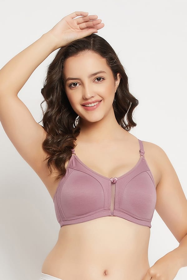 Buy Non-Padded Non-Wired Spacer Cup Full Figure Bra in Mauve - Cotton Online India, Best Prices ...