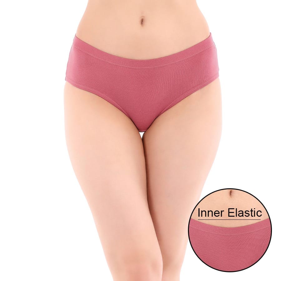 Buy Cotton Mid Waist Hipster Panty with Inner Elastic Online India, Best Prices, COD - Clovia ...