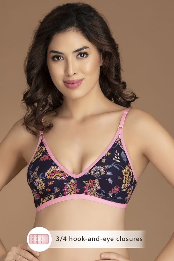 Buy Non-Padded Non-Wired Floral Print Full Cup Bra - Cotton Online India, Best Prices, COD ...
