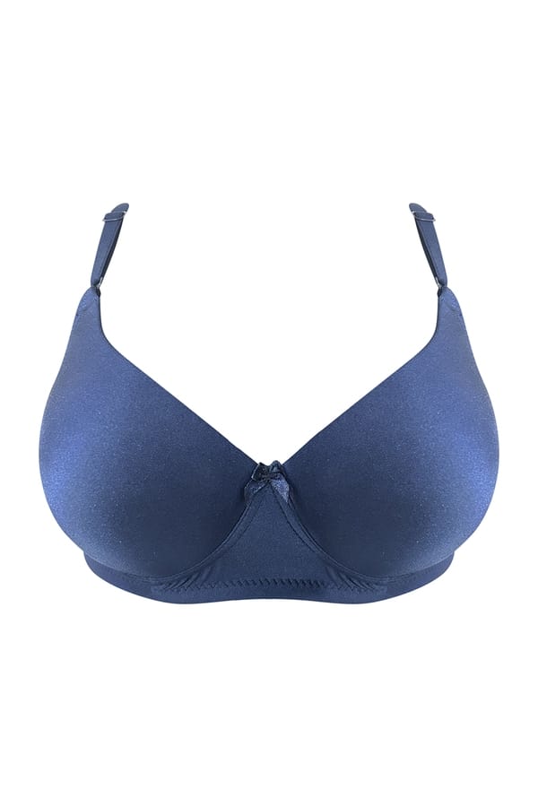 Buy Level 1 Push-up Padded Non-Wired Demi Cup T-shirt Bra in Navy ...