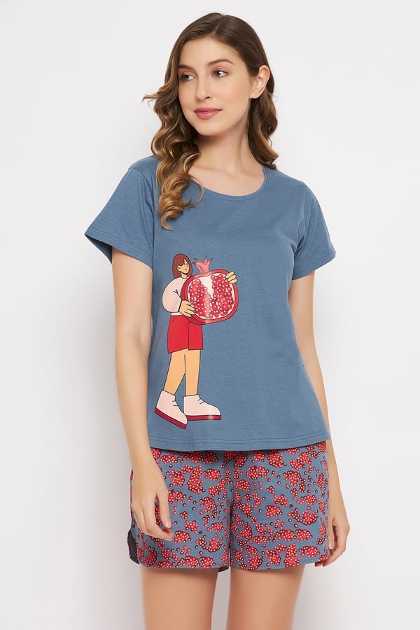 Buy Tutti Fruity Top & Shorts Set in Yale Blue - 100% Cotton Online ...