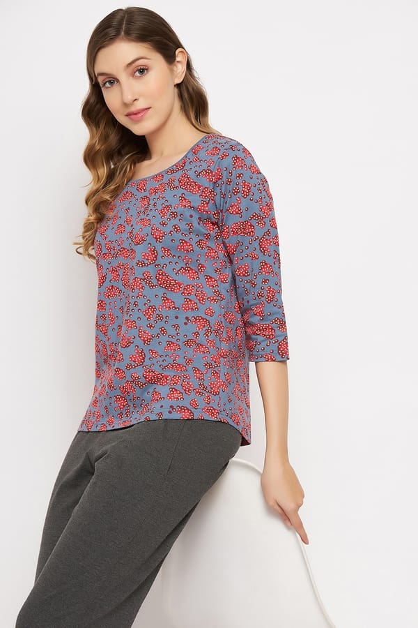 Buy Print Me Pretty Top in Navy - 100% Cotton Online India, Best Prices ...