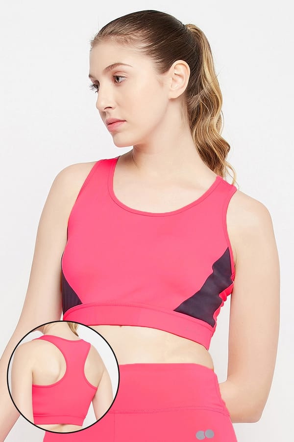 Buy Medium Impact Padded Active Racerback Sports Bra in Rose Pink ...