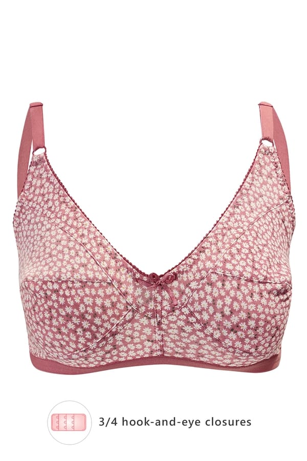 Buy Non-Padded Non-Wired Floral Print Full Figure Bra - Cotton Rich ...