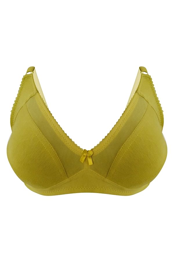 Buy Non Padded Non Wired Full Cup Bra In Lime Green Cotton Online India Best Prices Cod