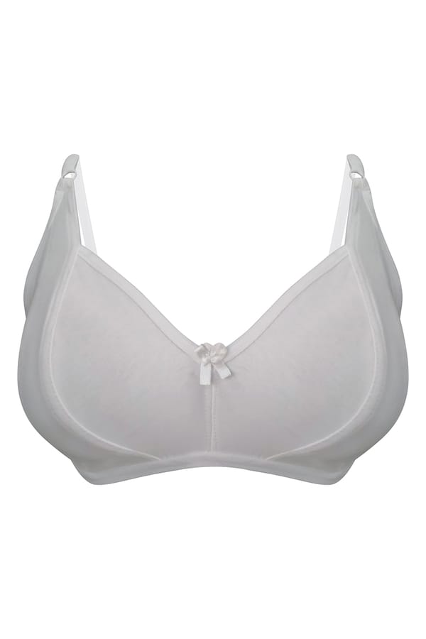 Buy Non-Padded Non-Wired Full Cup Bra in White - Cotton Online India, Best Prices, COD - Clovia ...