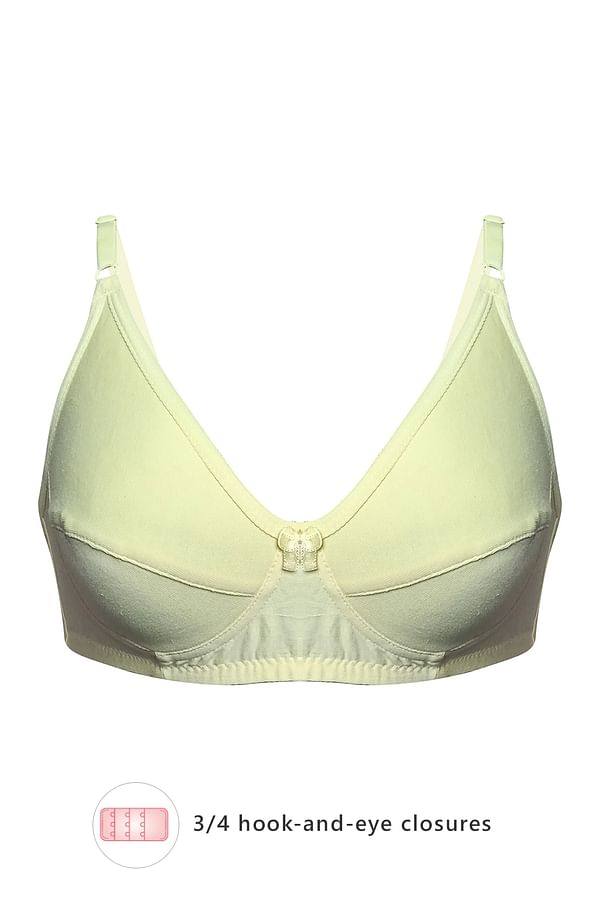 Buy Non Padded Non Wired Full Cup Bra In Yellow Cotton Online India