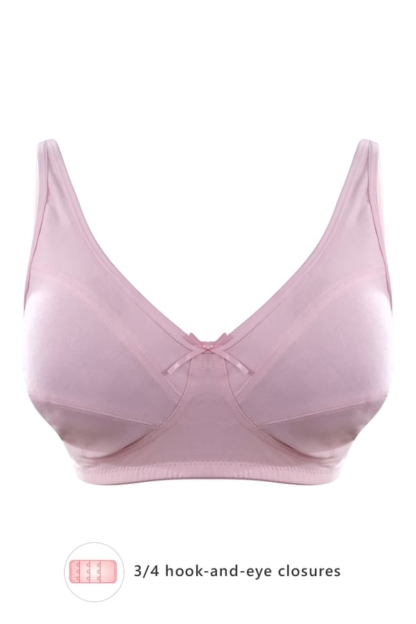 Buy Non-Padded Non-Wired Full Figure Bra in Baby Pink - Cotton Online ...