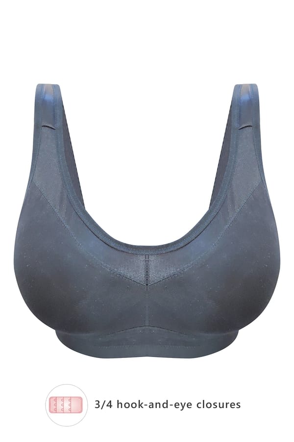 Buy Non-Padded Non-Wired Full Figure Bra in Black- Cotton Online India ...