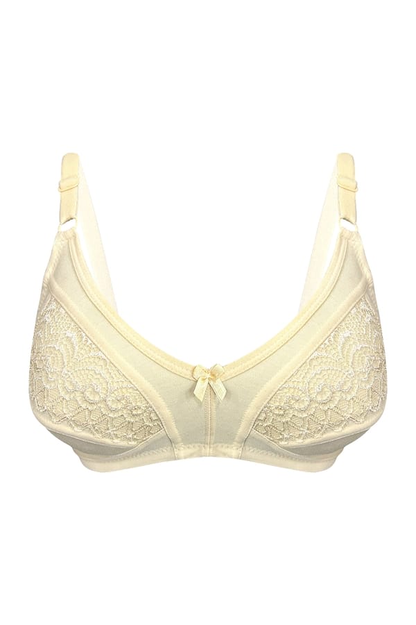 Buy Non-Padded Non-Wired Full Figure Bra in Cream Colour - Cotton Rich ...