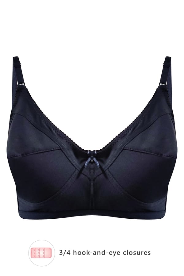Buy Non-Padded Non-Wired Figure Bra in Navy Blue - Cotton Rich Online ...