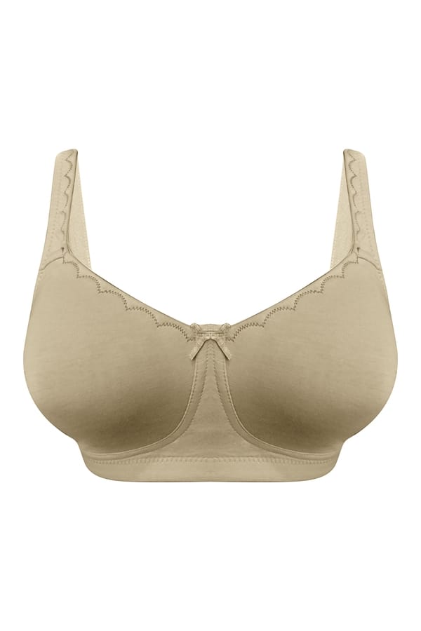 Buy Non-Padded Non-Wired Full-Figure Bra in Sage Green - Cotton Online ...