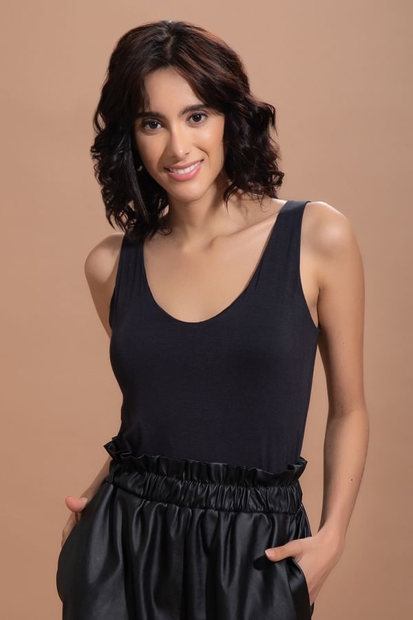 Buy Padded Bramisole Top in Black - Modal Online India, Best Prices ...