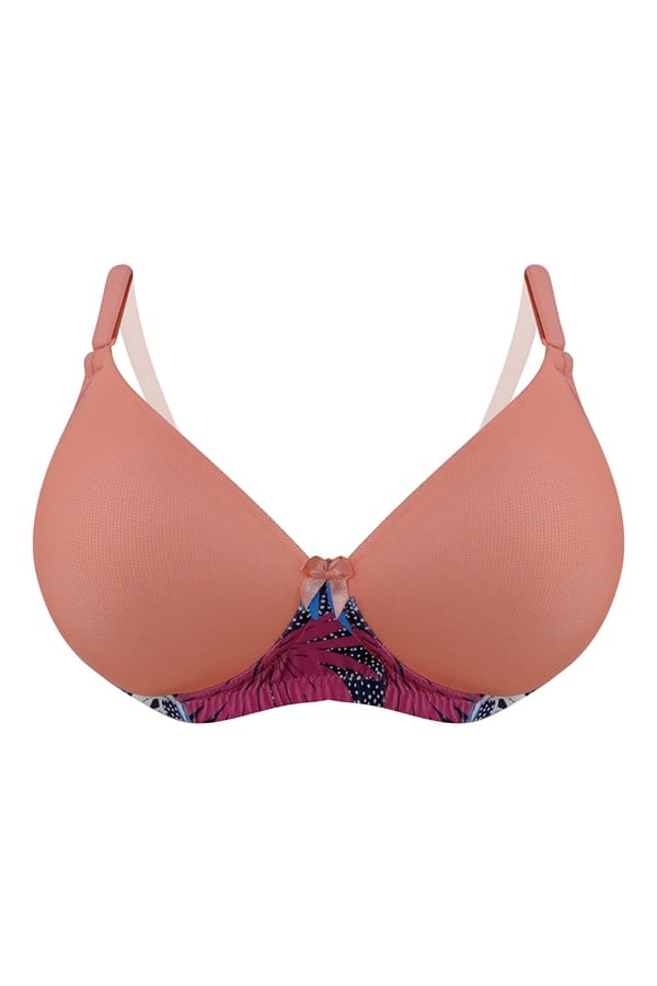 Buy Padded Non-Wired Full Cup Multiway T-shirt Bra in Peach Colour ...