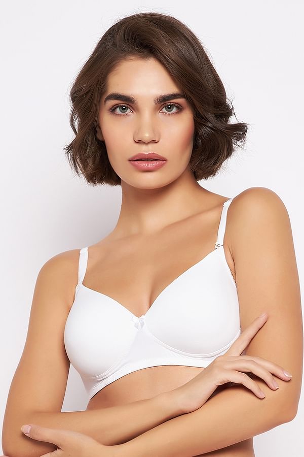Buy Padded Non Wired Full Cup Multiway T Shirt Bra In White Online