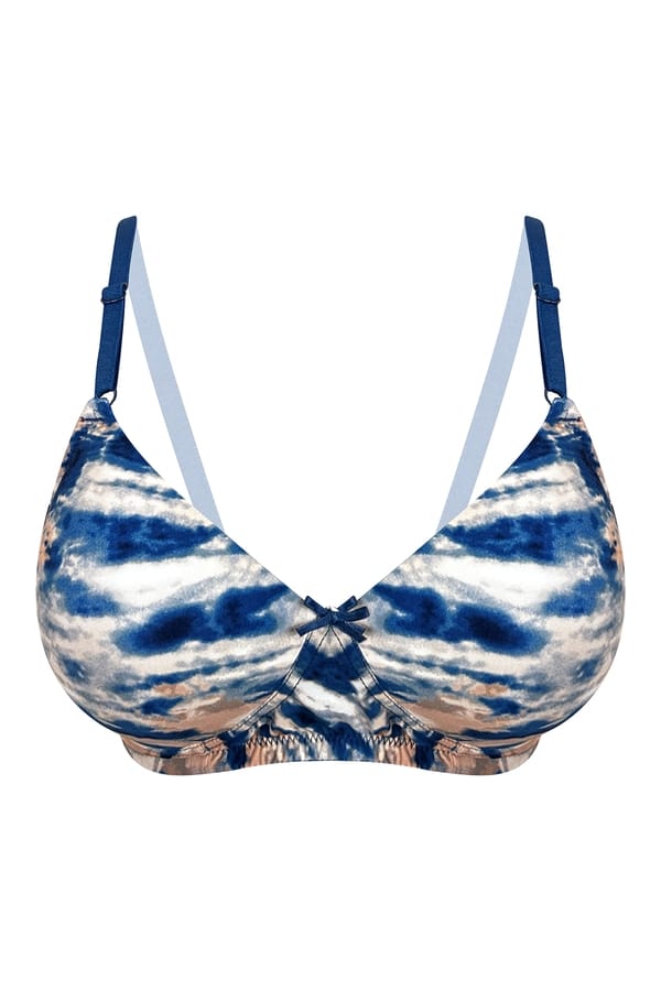 Buy Padded Non-Wired Full Cup Tie-Dye Print T-shirt Bra in Multicolour ...