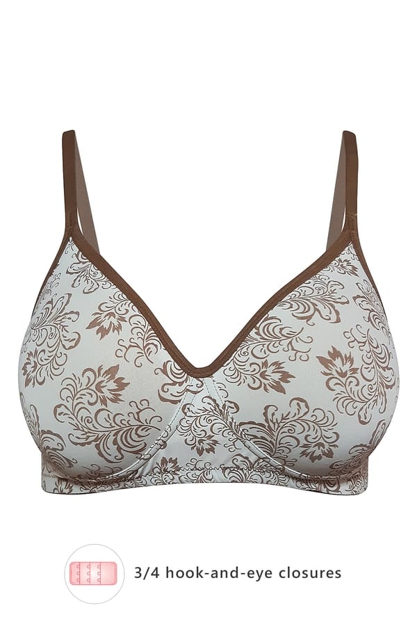 Buy Padded Non-Wired Full Coverage Printed T-Shirt Bra Online India ...