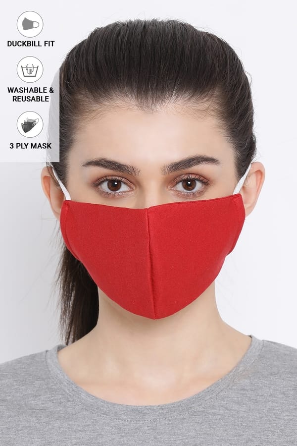Buy Reusable 3 Layer Pleated Face Mask with Nose Pin Online India, Best ...