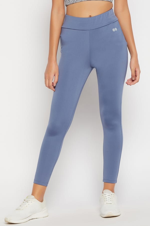 Buy Snug-Fit High Rise Active Tights in Powder Blue Online India, Best ...